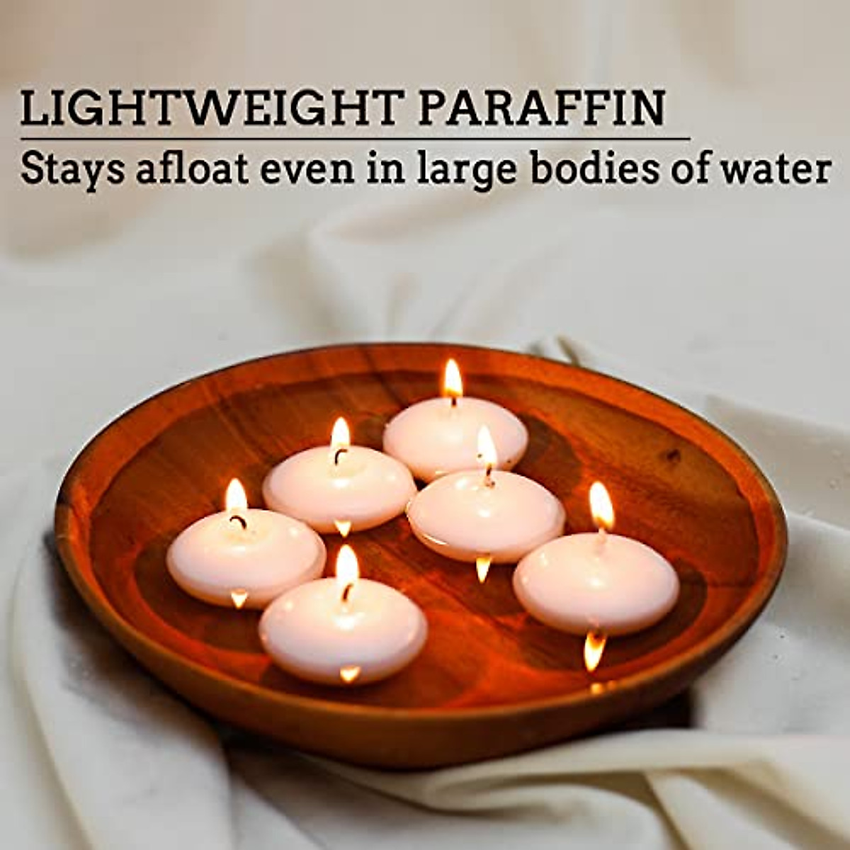 JHENG 50 Pack Floating Candles, 2'' White Unscented Dripless Wax Burning Candles, for Cylinder Vases, Weddings, Party and Holiday