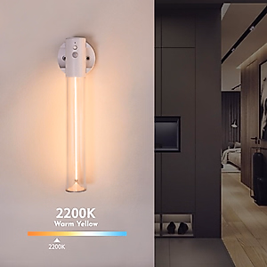 AUGE LIGHT 3-in 1 Battery Powered Wall Light Magnetic LED Wall Lamp Cordless Wall Lights Motion Sensor Wall Sconces for Indoor Staircase Corridor Beside Hallway Cabninet(White)