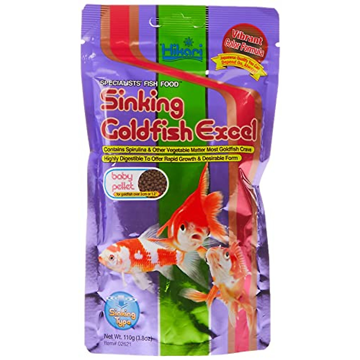 Hikari Sinking Goldfish Excel Fish Food, 3.8 oz. (110g)