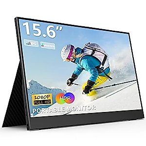 JOHNKANG Portable Monitor 15.6 Inch FHD 1080P USB-C HDMI Second Screen IPS HDR Second External Monitor for Laptop PC Phone Xbox PS4 Switch,Built-in Speaker/Smart Cover Included