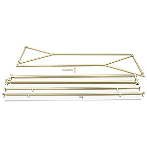 Gold Clothes Rack, 2 Tiers Metal Freestanding Garment Rack Indoor Gold Clothes Display Stand with Plate for Living Room Clothing Store Heavy Duty