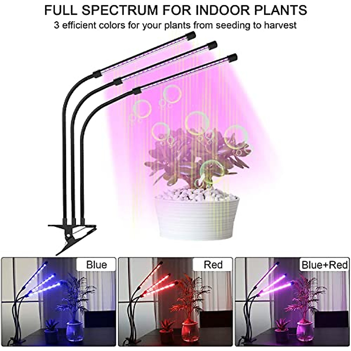 Buteny Grow Lights Plant Light for Indoor Plants Lamps Auto ON/Off Timer