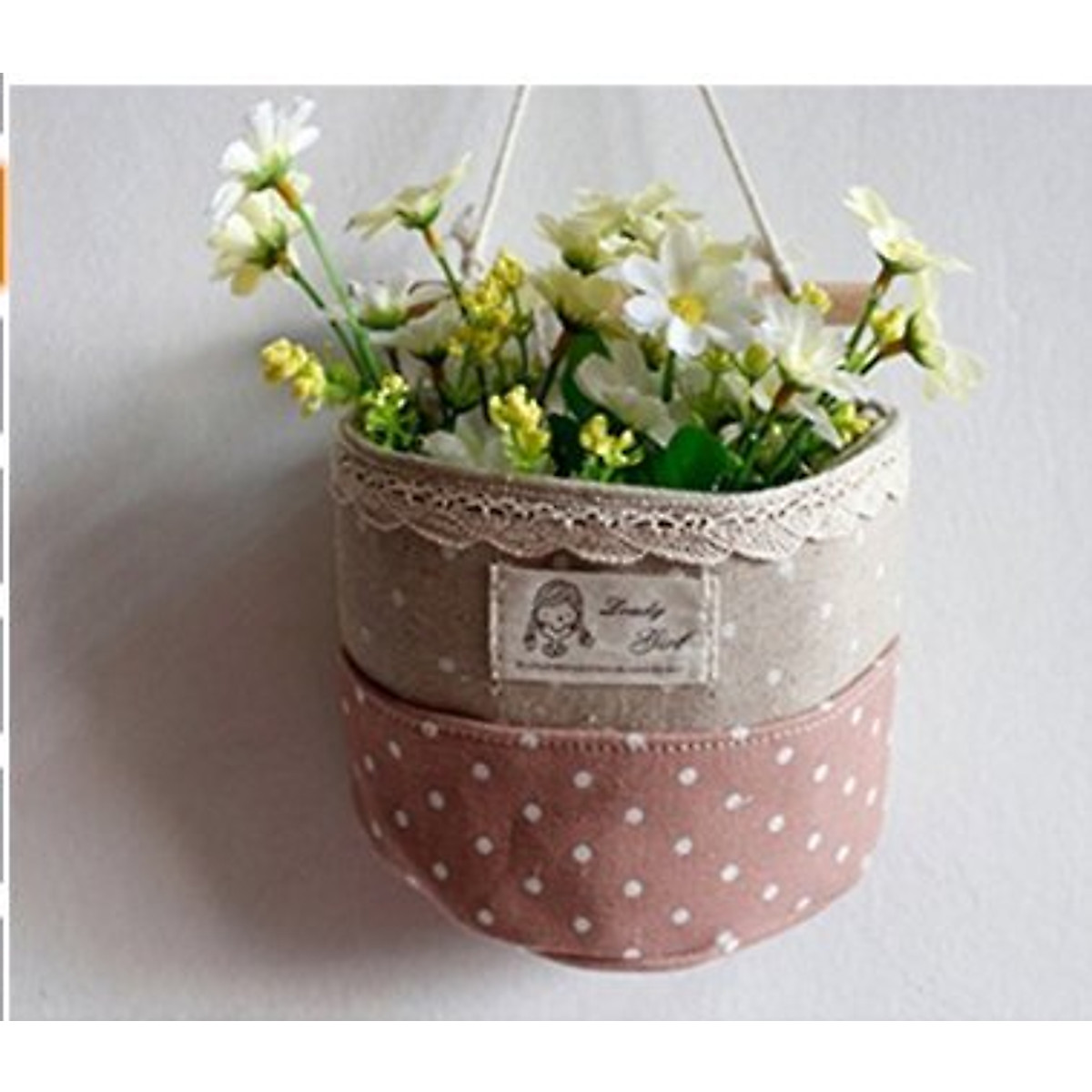 FANTASIEN 3 Pack Linen Hanging Storage Basket Organizer, Toy Storage Cage,Wall Door Closet Hanging Storage Bag Organizer,Wall Mount/Over The Door Magazine Storage Pockets