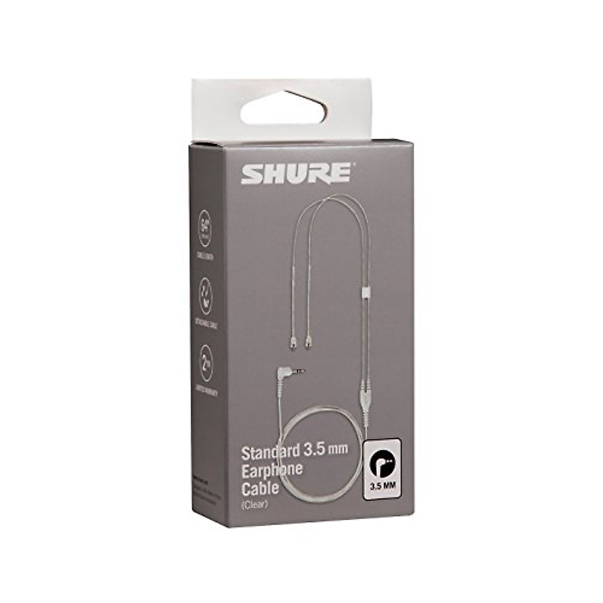 Shure EAC64CL 64 -Inch Detachable Earphone Cable for SE215, SE315, SE425 and SE535 Earphones (Clear)