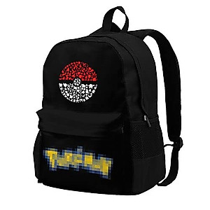 WCRSAIN Anime Backpack for Men Women,Big Capacity Water Resistant Lightweight 15.6 Inch Laptop Backpack for Travel Office Outdoor (Black)