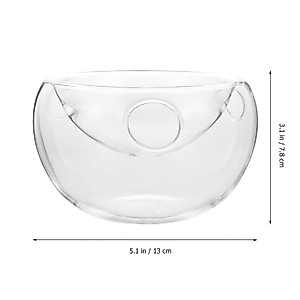 Yardwe Glass Salad Bowl Set with Ice Chiller Base Cold Serving Dish Set with Ice Chamber Dry Ice chilled serving bowl Double Salad Transparent Bowl for Chilled Pasta Fruit Salad (13X13X7. 8CM)