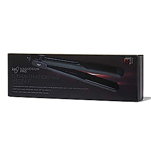 Ion Magnesium Flat Iron 1 Inch, Optimal Heat, Ceramic Tourmaline, Patented Korean Magnesium Technology