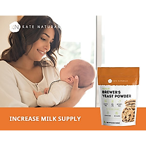 Brewers Yeast Powder for Lactation to Boost Mother's Milk - Kate Naturals. Brewer's Yeast Powder for Lactation Cookies. Gluten Free & Non-GMO Lactation Supplement. Edible for Dogs & Ducks (12oz)