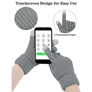 URATOT Beanie Hat Scarf Gloves 4 in 1 Winter Set Knitted Scarf Hat Touch Screen Gloves and Winter Ear Warmer for Unisex