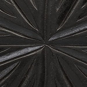 CosmoLiving by Cosmopolitan Wood Geometric Box with Hinged Lid, Set of 2 10", 8"W, Black