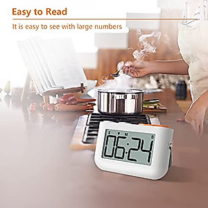 AIMILAR Small Countdown Timer Clock - Digital Kitchen Count Up and Down Timers Magnetic Big Screen for Cooking Kids Time Management
