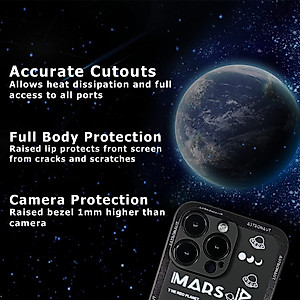 SUIMITAO for iPhone 13 Pro Max Case Cute Astronaut Cartoon Compatible with iPhone 13 Pro Max Case Space Cool Design Mars Phone Case Black