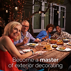 RZSAIDA Light Outdoor String Lights 48 ft Thick Bulb with Hanging Sockets Weatherproof Commercial Grade Bistro Backyard Market Patio Cafe Porch Garden Deck Gazebo Pergola Balcony Exterior Strand