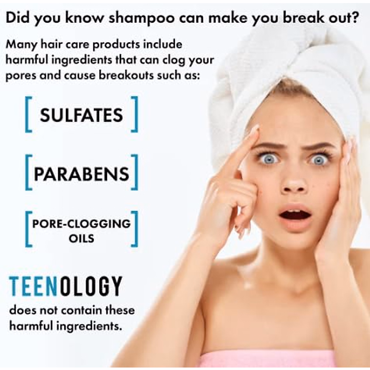 Teenology Shampoo for Teens, For Clear Skin and Healthy Hair, Natural Botanical Extracts, 16 oz. (Vanilla Almond)