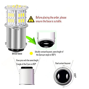 BlyilyB BA15D 1130 1142 1176 LED Bulb Bright White Interior LED Light Bulb for Car Trailer Marine RV Camper Boat As Tail Light - (Pack of 6)