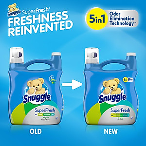 Snuggle Plus Super Fresh Liquid Fabric Softener with Odor Eliminating Technology, Original, 95 Fluid Ounces, 90 Loads