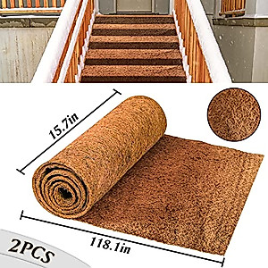2 Pack No Slip Ice and Snow Carpet- 16 × 118 inches Natural Coconut Fiber Carpet Mat Walking Safety, Winter Walkway Carpet Runner for Front Door Hallway Stairs, Outdoor Patio Porch Garden