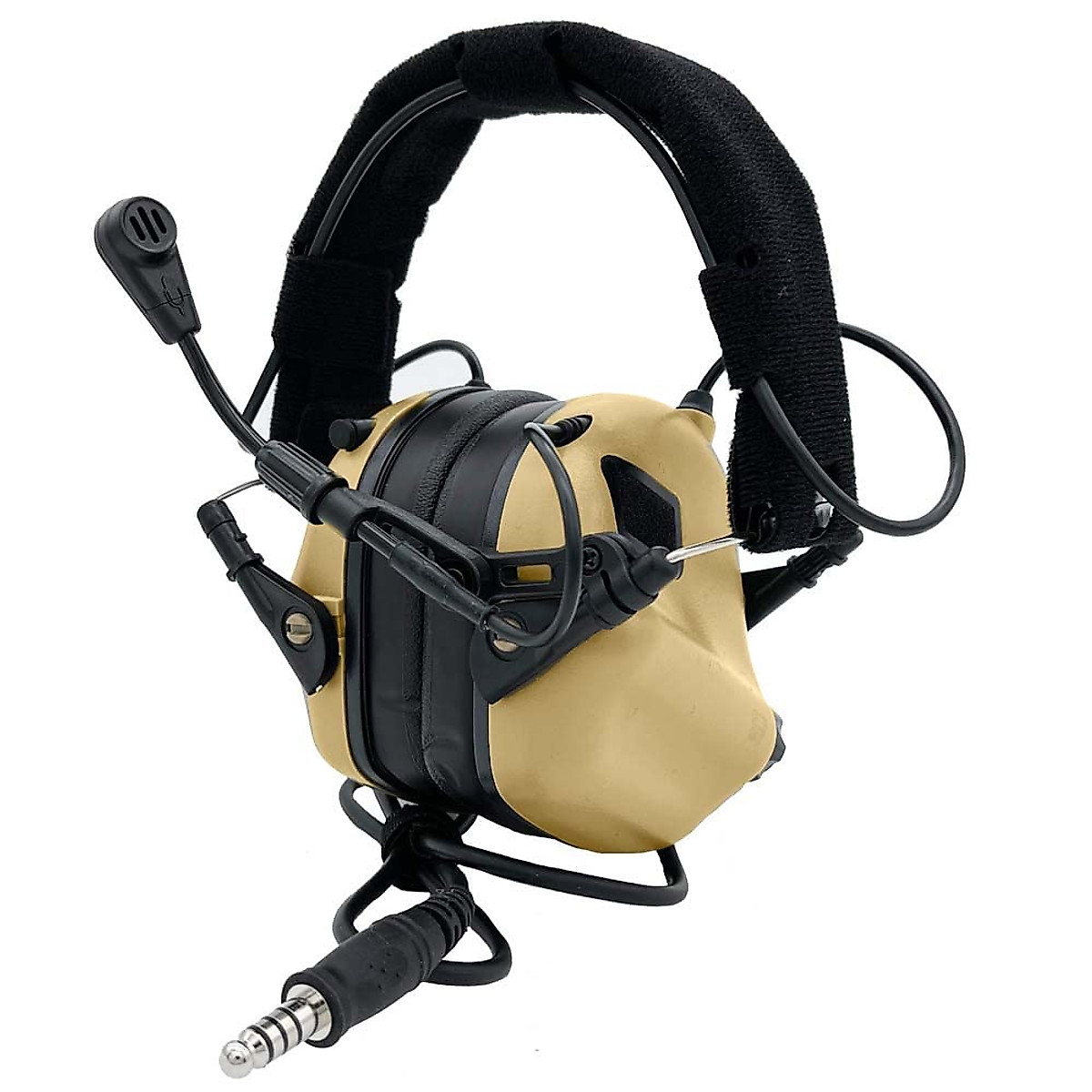 EARMOR M32 Tactical Headset Hunting & Shooting Earmuffs with Microphone, Sound Amplification, Nato TP120 Jacket, Tan