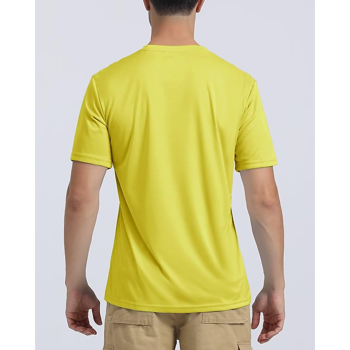 Boladeci Mens Shirts Short Sleeve Rash Guard Swim Shirts for Men Sun UV Protection Clothing Blank Yellow Work-Out Gym Running Athletic Shirts Tees