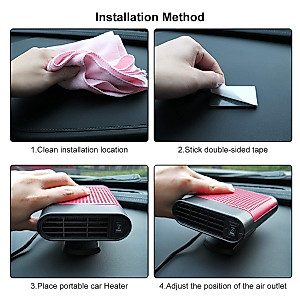 TIKSCIENCE Portable Car Heater for All Cars, 2 in 1 Car Heater Auto Electronic Heater 12V 150W, 30S Fast Heating Defrost Defogger Windscreen Fan Car Space Windshield Demister