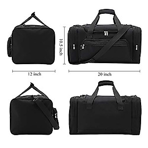 Sports Duffel Bag 20 inch for Travel Gym Black