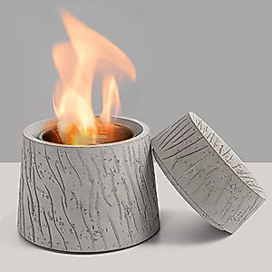 Tabletop Fire Pit - Taschyas Concrete Table Top Firepit Bowl - Personal Small Fire Pits for Indoor Outdoor Garden Patio Mini Fire Pit Tabletop Fireplace