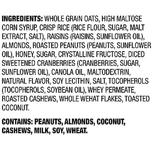 Amazon Brand - Happy Belly Fruit & Nut Chewy Trail Mix Granola Bars, 6 Count