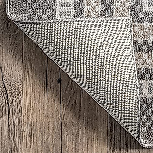 nuLOOM Anya Machine Washable Casual Border Accent Rug, 3' 3" x 5', Grey