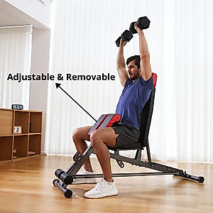 Finer Form Multi-Functional FID Weight Bench for Full All-in-One Body Workout – Hyper Back Extension, Roman Chair, Adjustable Sit up Bench, Incline, Flat & Decline Bench. Perfect with adjustable dumbbell set, barbell weight set or bench press