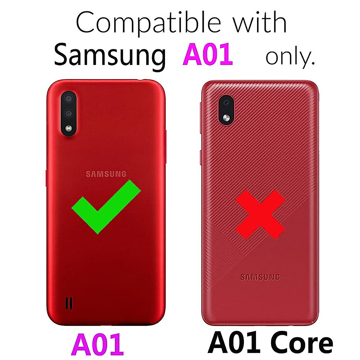 ELISORLI Compatible with Samsung Galaxy A01 Case Rugged Thin Slim Cell Accessories Anti-Slip Fit Rubber TPU Mobile Phone Protection Full Body Cover for Glaxay Ao1 A 01 Gaxaly 01A S01 Women Men Black