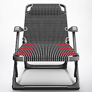 SikrEa Office Desk Chair Office Chair Folding Garden Deck Chair Sun Lounger, Beach Recliner Balcony Outdoor Sunloungers, Adjustable Backrest Teslin Fabric Iron Alloy Tube Frame