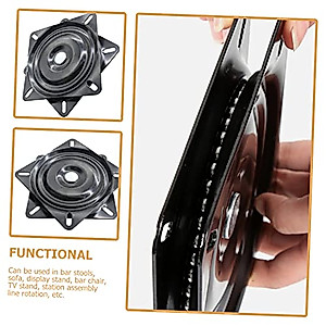 Homoyoyo Table Turntable Camping Hammock Stool Swivel Plate Ball Bearing Boat Seat Pedestals Furniture Bar Stool Seat Replacement Cold Rolled Steel to Rotate Mount Swivel Chair