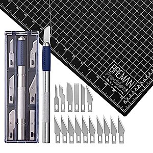 WA Portman Craft Knife Set & Craft Cutting Mat - 24x36 inch 2-sided Self-Healing Craft Cutting Board & 7pc Hobby Knife Set with 10 Extra Blades - Precision Knife with Blades & Hobby Cutting Mat Set