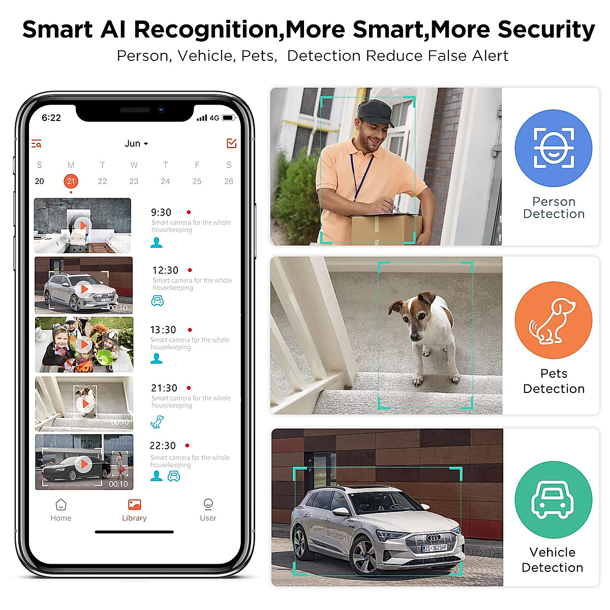 G-Homa Security Camera Wireless Outdoor, WiFi 1080P Battery Powered Cameras for Home Security with Spotlight Color Night Vision/Siren Alarm/2-Way Audio/Waterproof/Smart AI Motion Detection