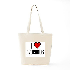 CafePress I LOVE AVOCADOS Tote Bag Natural Canvas Tote Bag, Reusable Shopping Bag