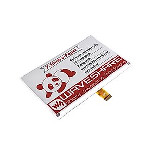 Waveshare 7.5inch E-Paper E-Ink Raw Display Compatible with Raspberry Pi 4B/3B+/3B/2B/B+/A+/Zero/Zero W/WH/Zero 2W Series Boards 800×480 Pixels Three-Color with SPI Interface Without PCB