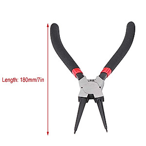 Snap Ring Pliers Set, 4-Piece Heavy Duty Circlip Pliers Set 7-inch Internal/External Circlip Pliers Kit with Straight/Bent Jaw for Ring Remover Retaining and Remove Hoses