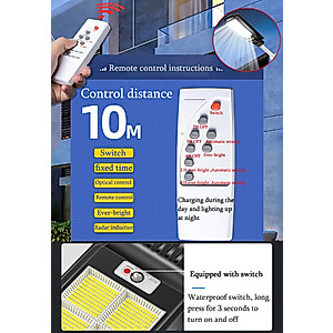 ZXXHNNAIH Solar Street Light Solar Motion Sensor Outdoor Lights, Solar Street Light IP66 Waterproof for Basketball Court Garage Camping