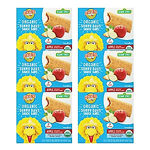 Earth's Best Organic Kids Snacks, Sesame Street Toddler Snacks, Organic Sunny Days Snack Bars for Toddlers 2 Years and Older, Apple with Other Natural Flavors, 7 Bars per Box (Pack of 6)