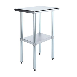 AmGood 18 in. x 24 in. Stainless Steel Work Table | Metal Kitchen Food Prep Table | NSF