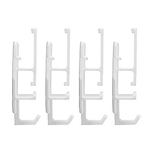 4Pcs Adhesive Hooks, Plastic Bathroom Hook, Large Utility Hooks Wall Hooks for Coats, Jackets, Hats, Robes, Towels, Waterproof Anti Slip Large Utility Hooks for Bathroom,