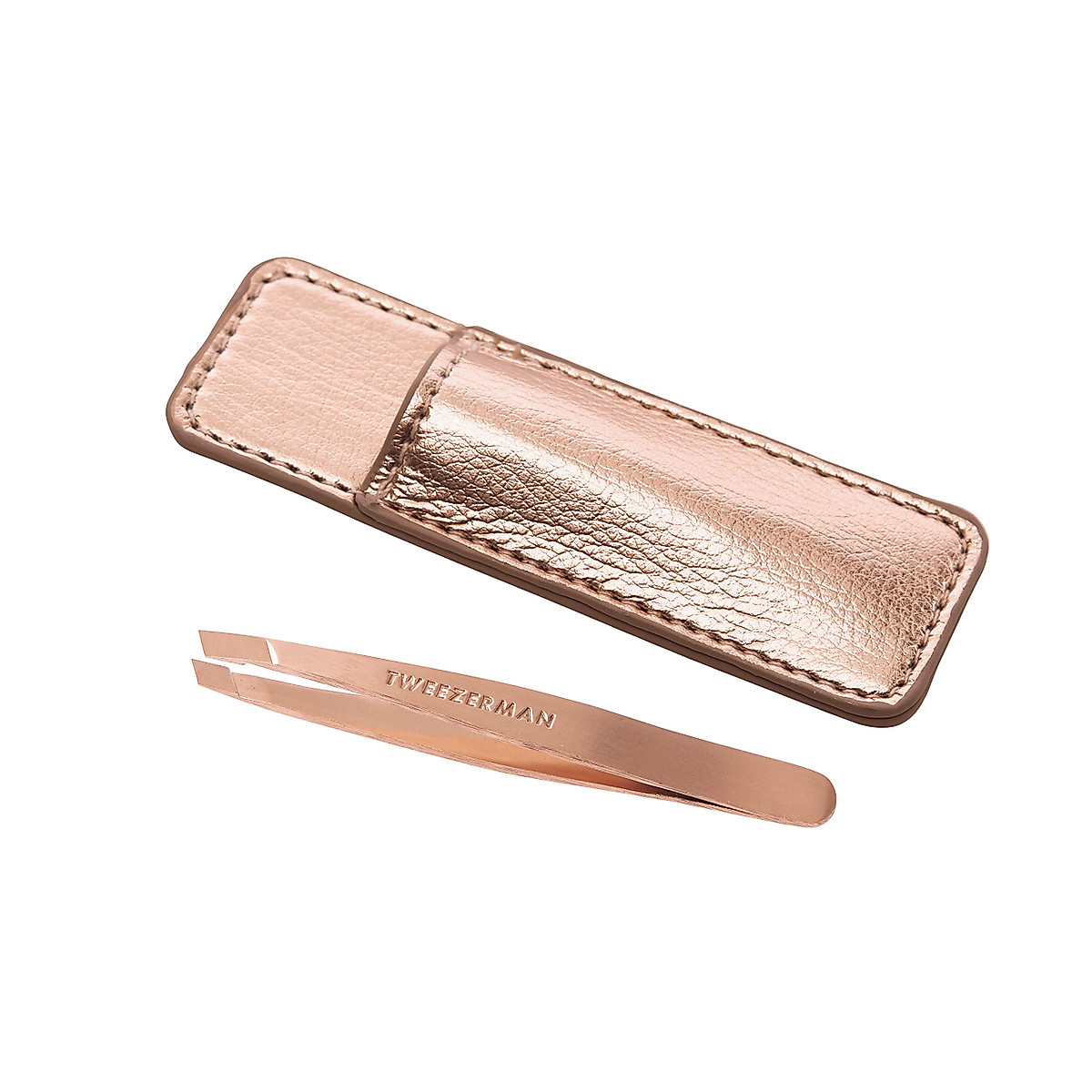 Tweezerman Rose Gold Mini Slant Tweezer with Case