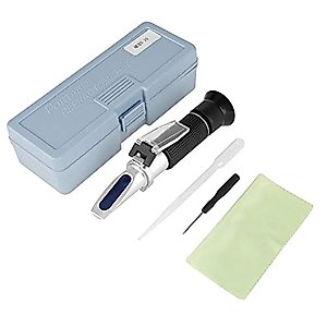 Brix Refractometer with ATC, Accurate Digital Handheld Hydrometer Saccharimeter in Wine Making Beer Brewing Tester Meter Measuring Sugar Homebrew Kit for Food Fruit Juice Honey Maple Syrup Beverages