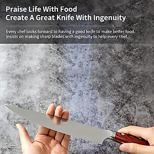 Chef knife Steel-8 Inch -German Stainless Steel In High Carbon Professional Kitchen Knife Sharp Paring Knife With Ergonomic Handle,Kitchen Gadgets and Gift