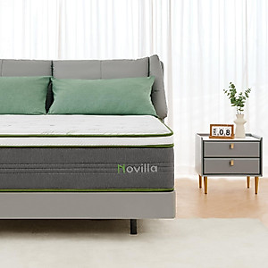 Novilla Full Size Mattress, 10 Inch Hybrid Mattress in a Box with Individually Wrapped Pocket Coils & Memory Foam, Supportive & Pressure Relief, Breathable Mattresses Full,Medium Firm, vigour