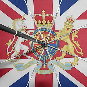 CHINEIN Travel Umbrella Auto Open Compact Folding Sun & Rain Protection London British Flag National Emblem