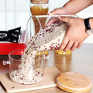 Large Glass Food Storage Container, 100 FL OZ (3000ml) Glass Food Canister with Airtight Bamboo Lids for Your Pantry, BPA-Free Cereal Dispenser Jars for Spaghetti Pasta, Powder, Tea, Coffee