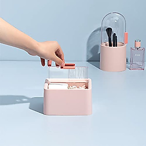 DOYIFUN 2 Slot Cotton Swab Ball Dispenser for Cotton Ball, Cotton Swab, Cotton Round Pads, Floss, Bathroom Organization and Storage,Vanity Organizers and Storage,Clear