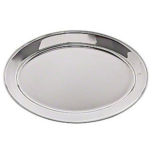 Update International (OP-16) 15 3/4" x 10 1/2" Oval Stainless Steel Platter