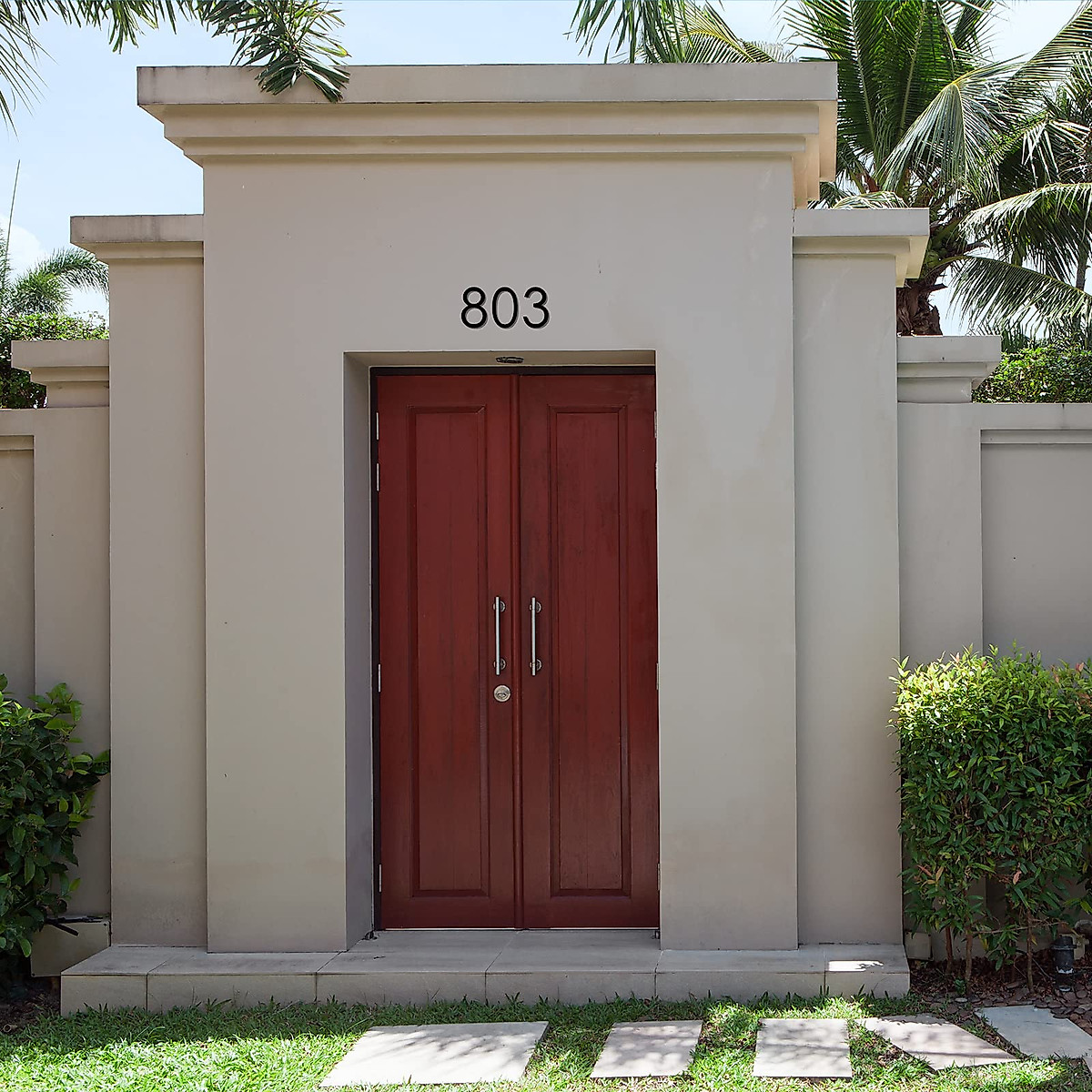 8 Inch House Numbers for Outside mordern, Address Numbers For Houses Large Black Exterior Street Metal House Numbers Floating Mount Or Flush Mount Aluminum Home Door Black Number 7